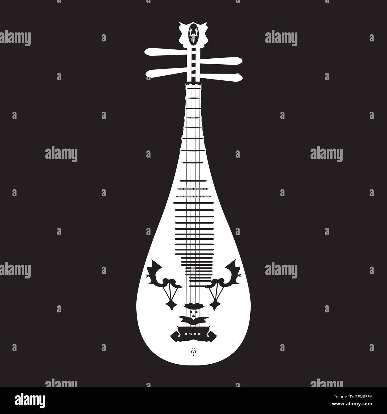 Vector chinese pipa white template Stock Vector Image & Art - Alamy