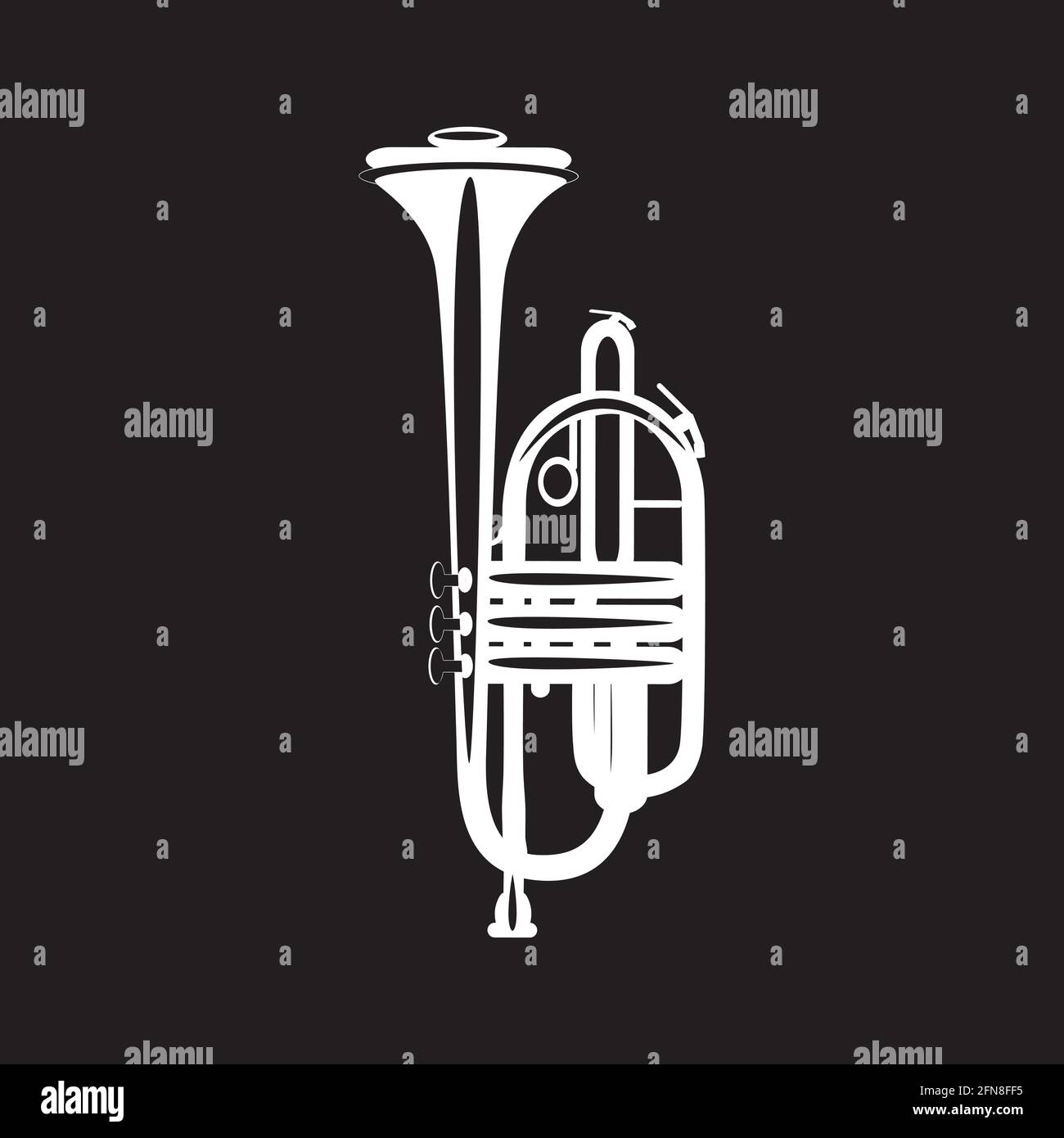 Trumpet vector illustration, white template Stock Vector Image & Art ...