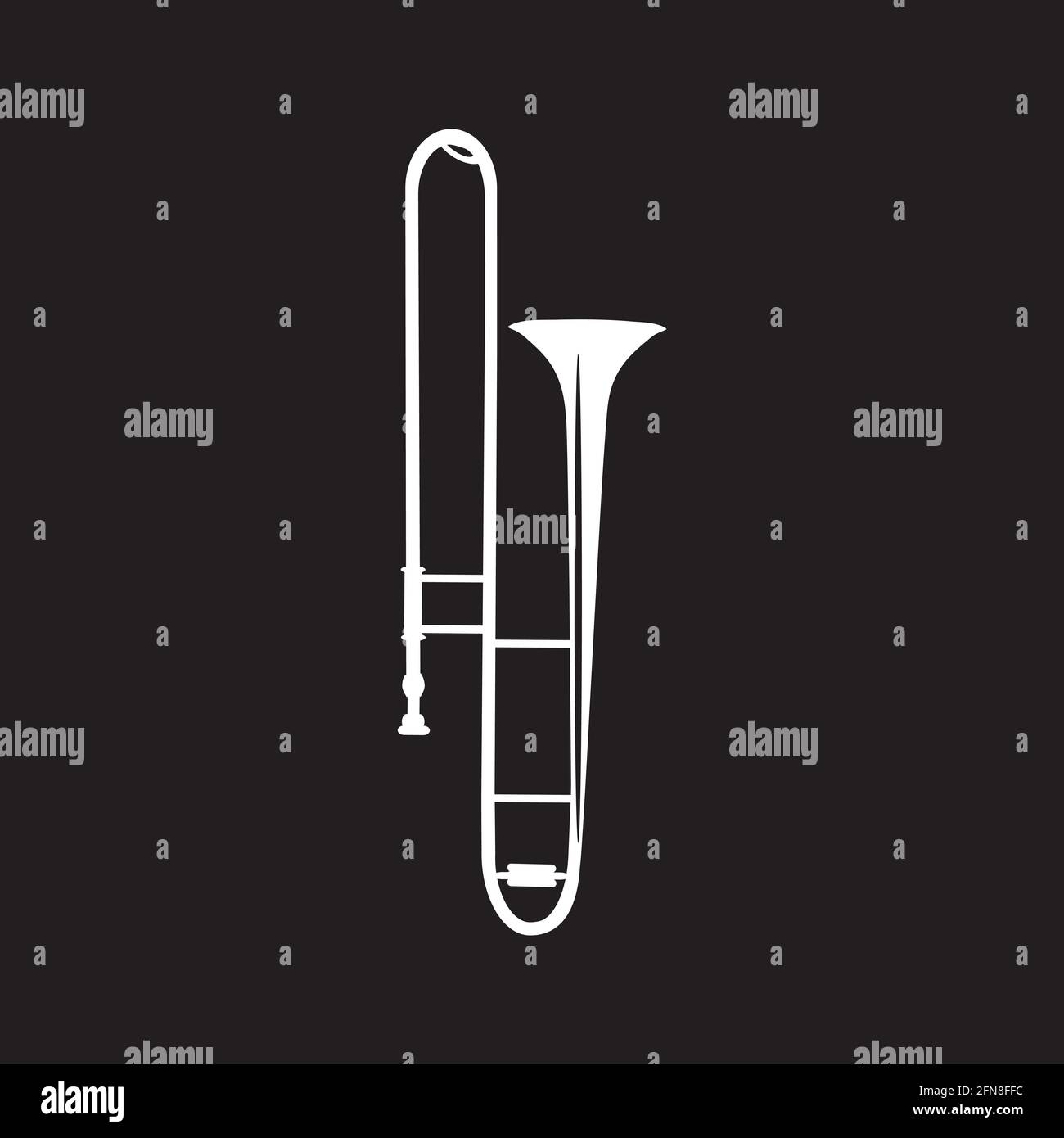 Trombone vector illustration, white template Stock Vector Image & Art ...
