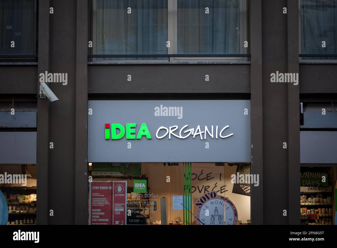 Logo of an Idea Organic supermarket in Belgrade, Serbia. Idea is a ...