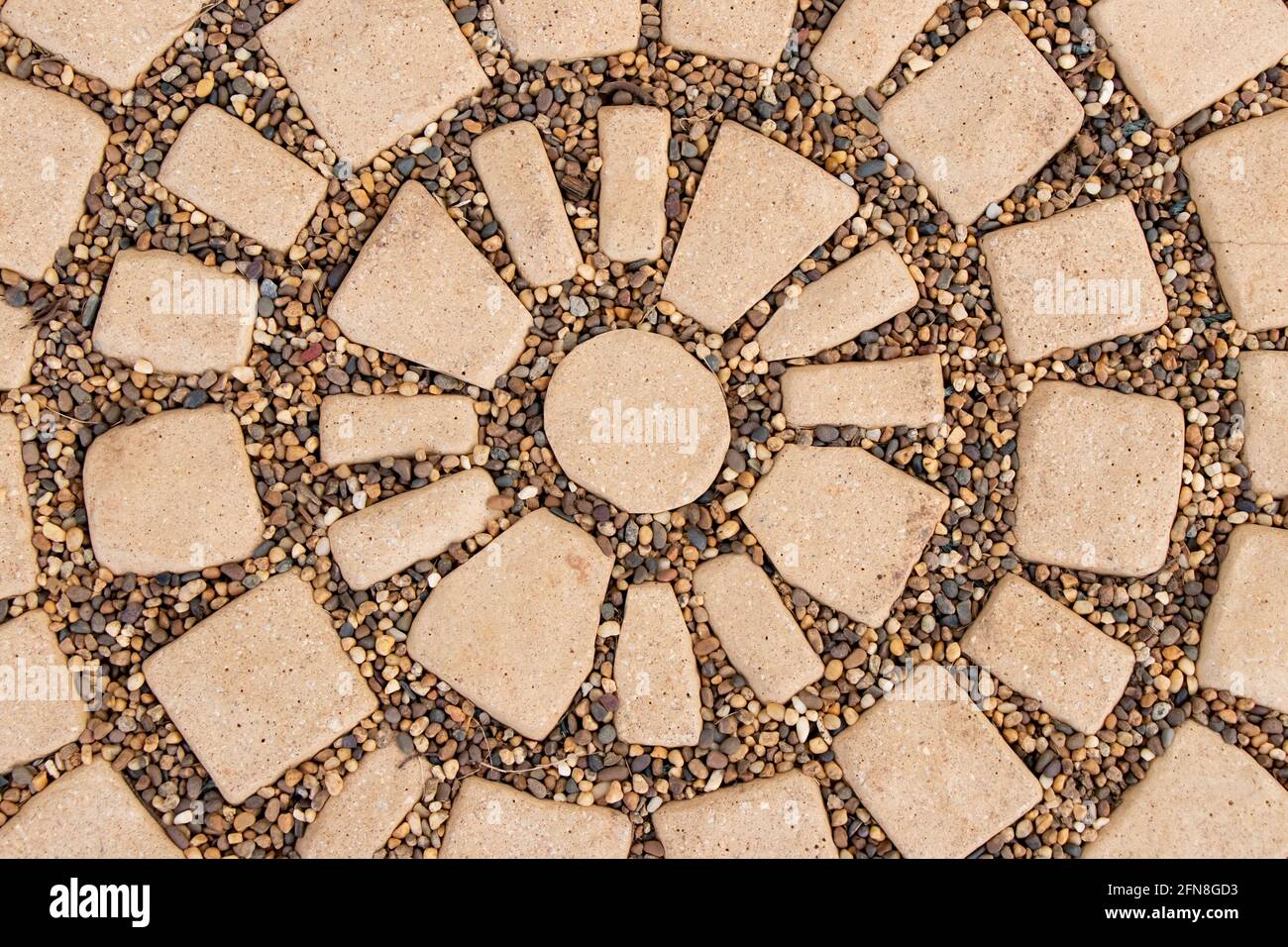 Red brown color of brick in circle shape background Stock Photo - Alamy