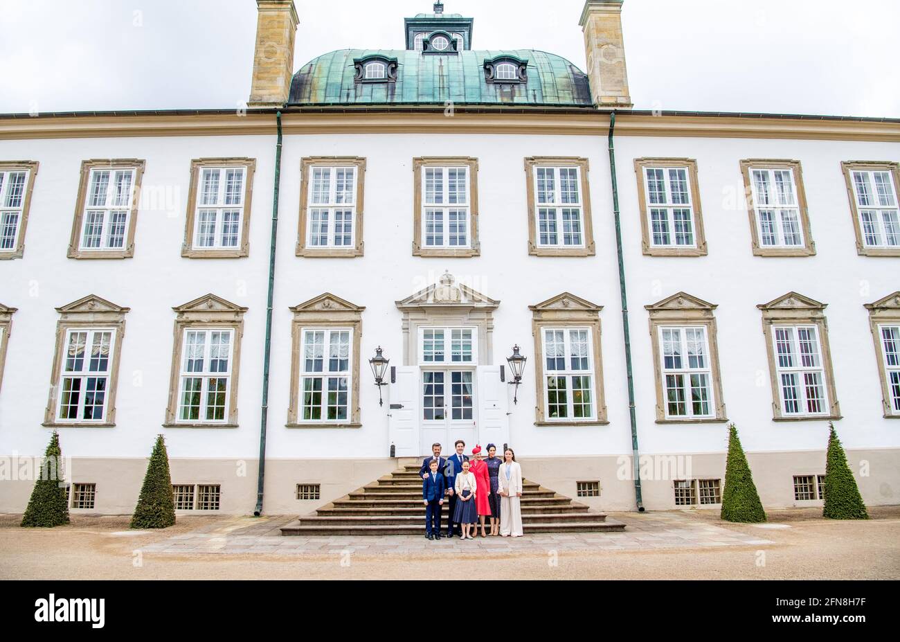 Queen Margarethe, Crown Prince Frederik, Crown Princess Mary, with ...