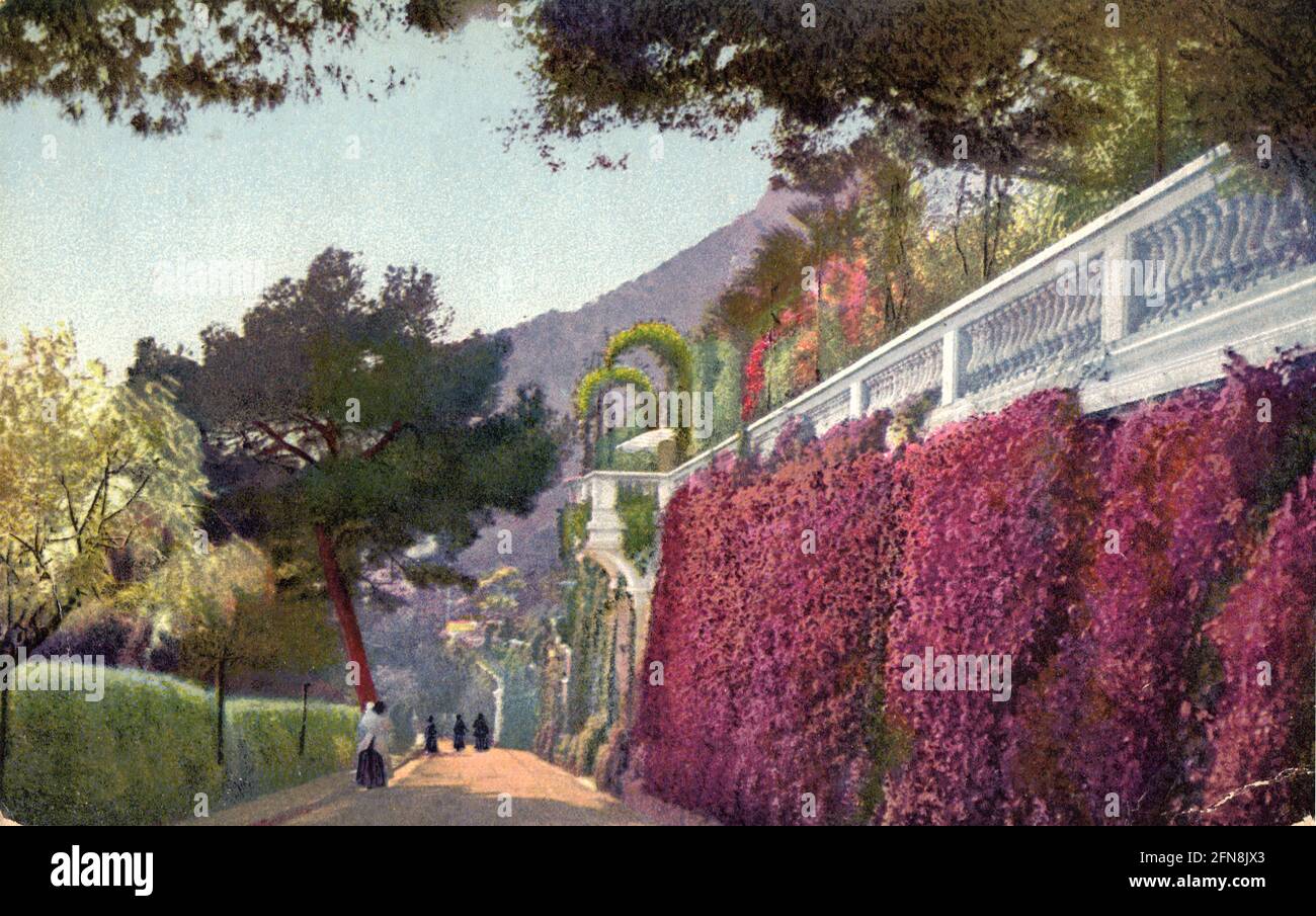 Monte Carlo, 1939. Colourful planting in the principality of Monaco ...