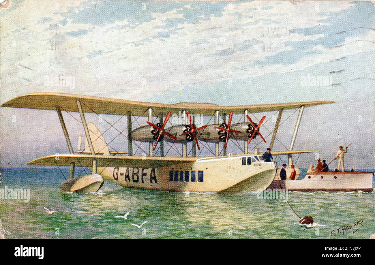 Imperial Airways Flying Boat 'Scipio', 1934. British seaplane Stock ...