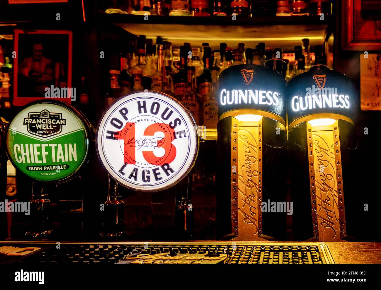 Draft beer on offer in an Irish Pub Stock Photo - Alamy