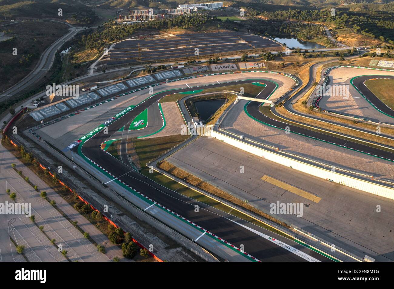 Portimao, Algarve, Portugal - May 2021 - Aerial drone view over racing ...