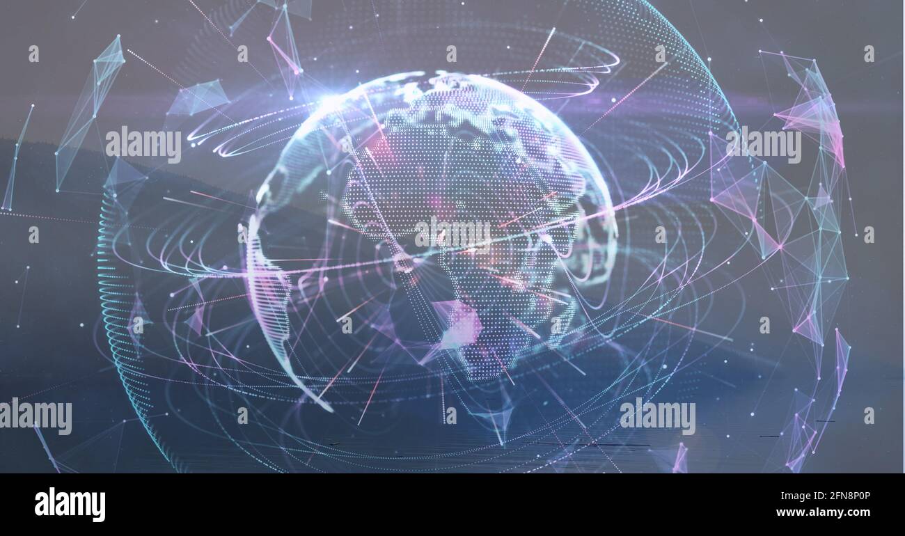 Animation globe network connections in hi-res stock photography and ...