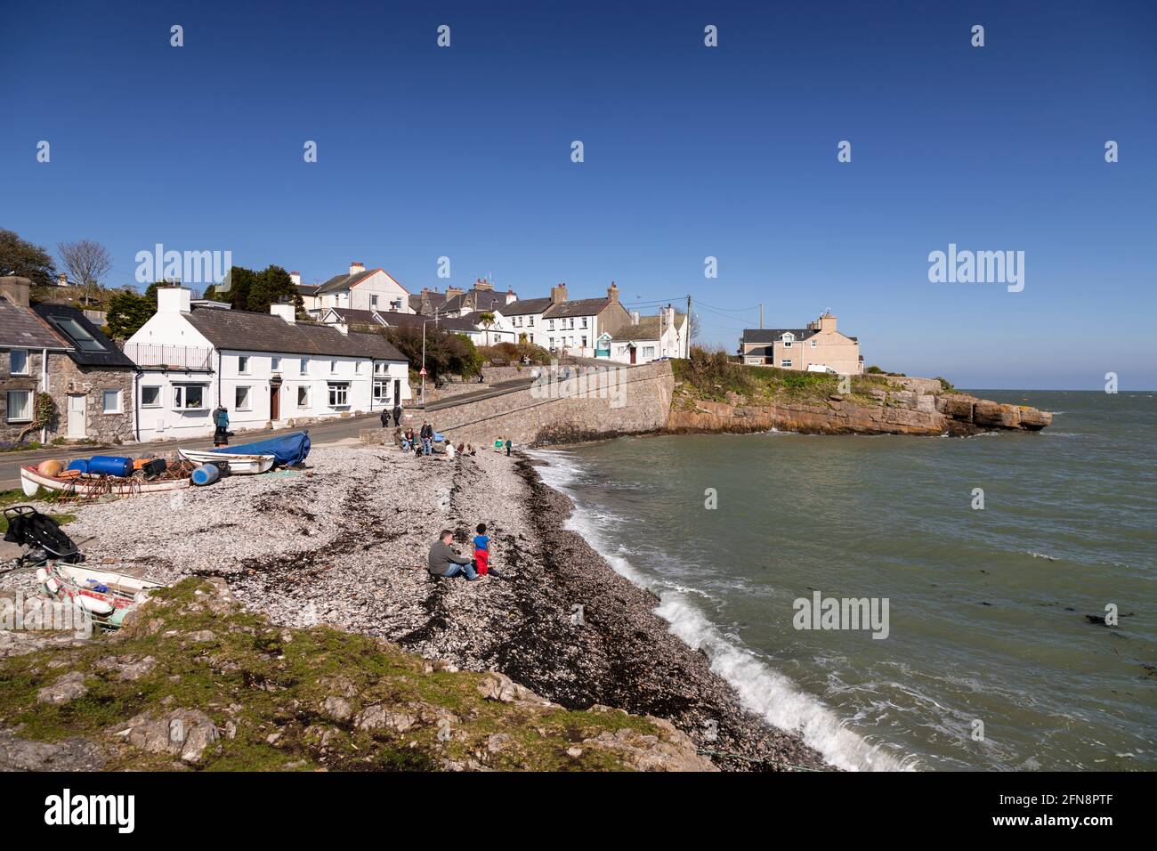 Main street, Moelfre, Anglesey, North Wales Stock Photo - Alamy