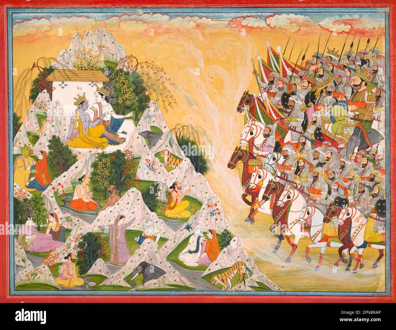 Jarasandha's army advances toward Krishna and Balarama, folio from a ...