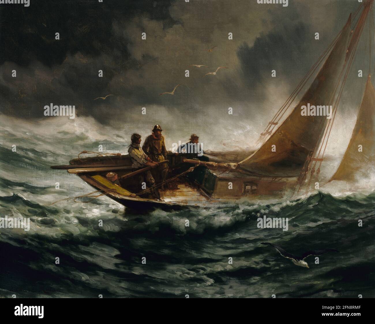 Riding out a Gale, ca. 1889 Stock Photo - Alamy