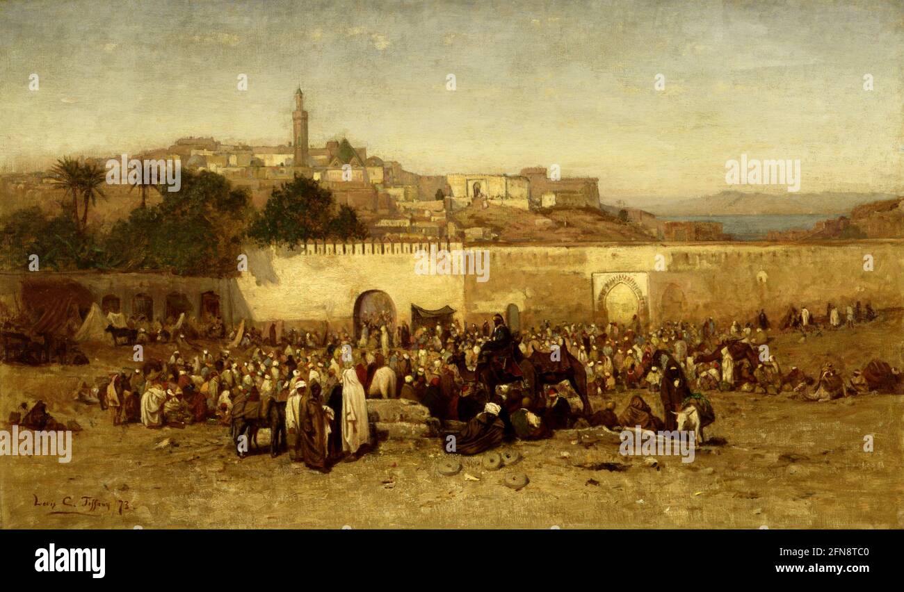 Market Day Outside the Walls of Tangiers, Morocco, 1873 Stock Photo - Alamy