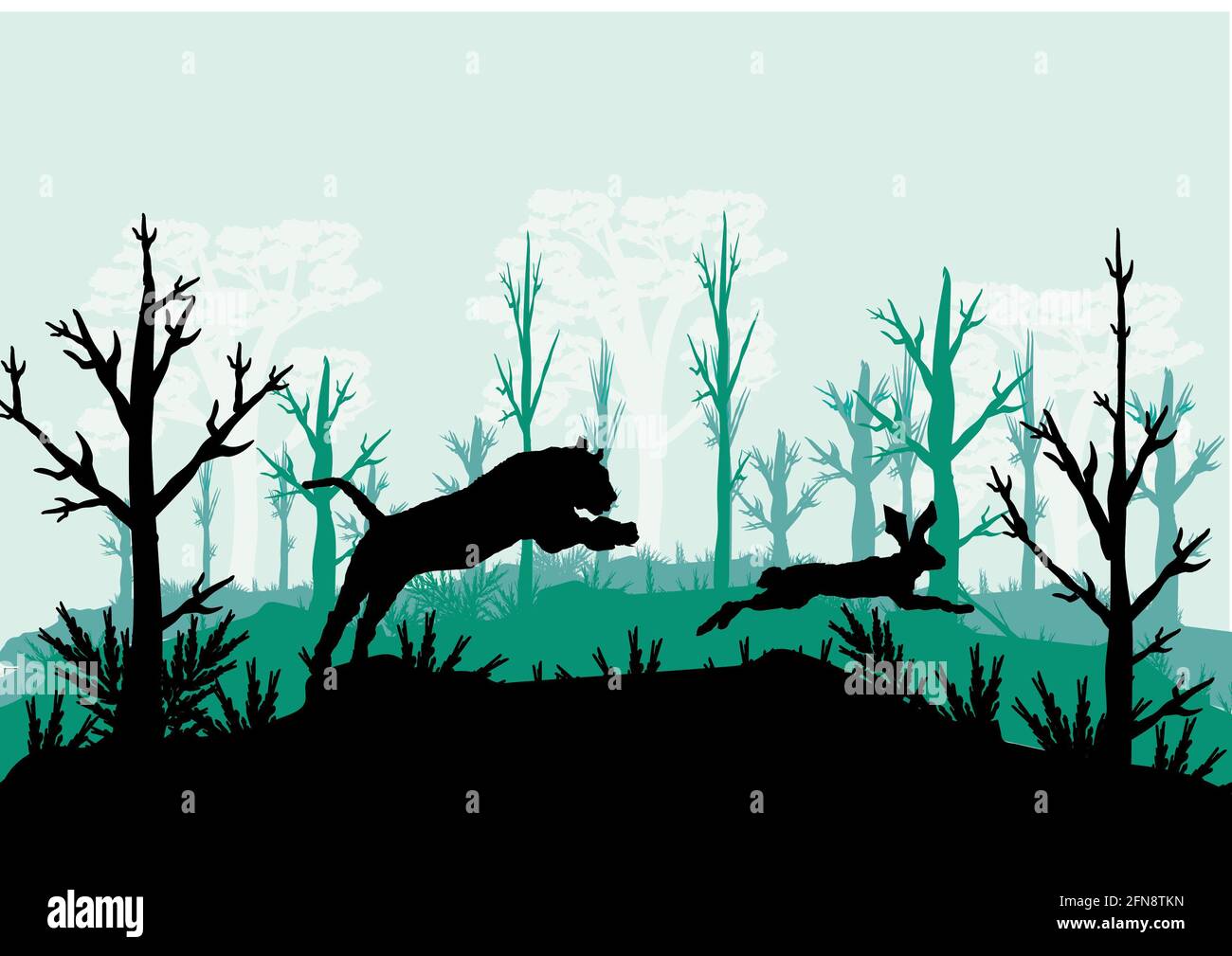 Tiger chasing a rabbit hi-res stock photography and images - Alamy