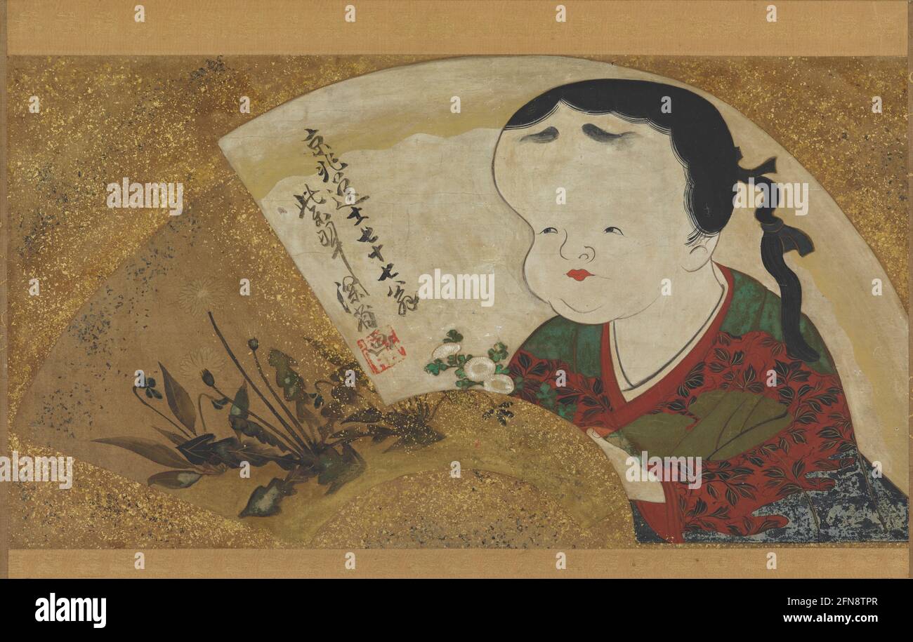 Uzume (Okame) and flowers, 18th-19th century Stock Photo - Alamy