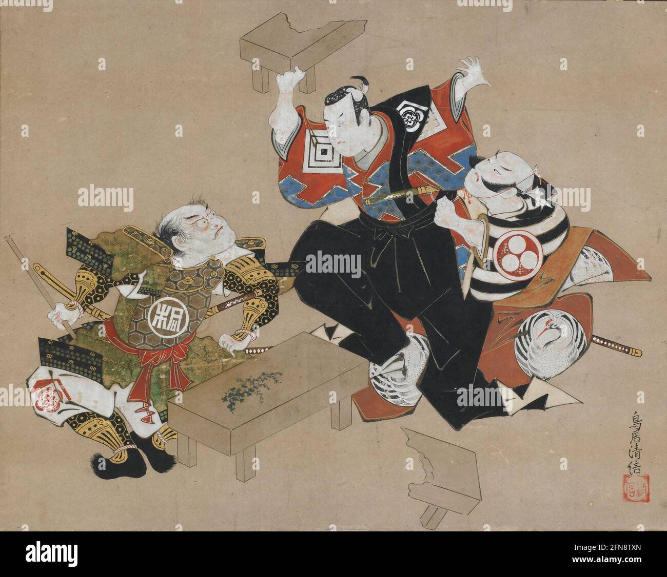 The Actors Ichikawa Danjuro II as Soga no Goro and Ogawa Zengoro as ...