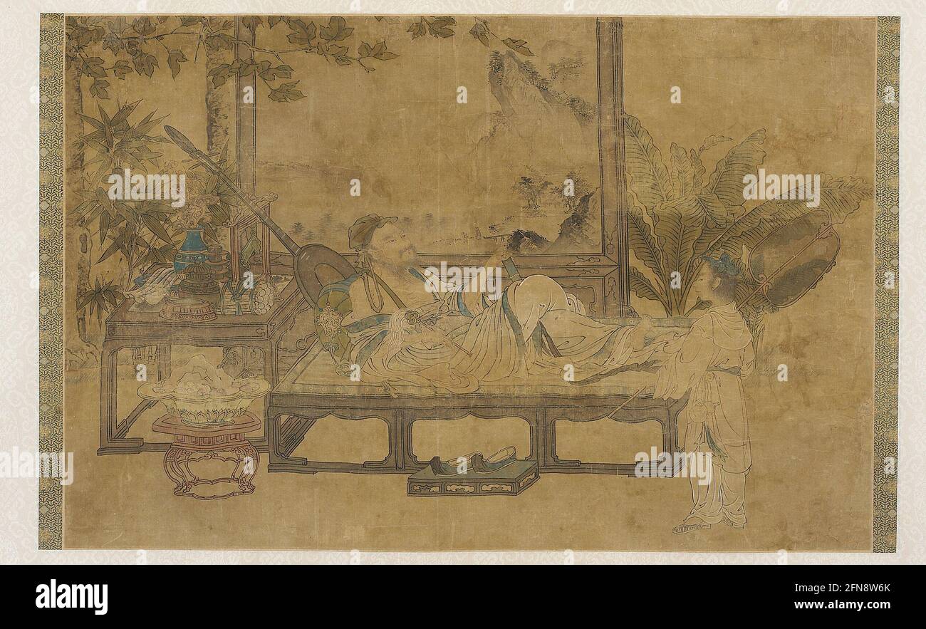 A Man Taking His Ease, 15th-16th century Stock Photo - Alamy