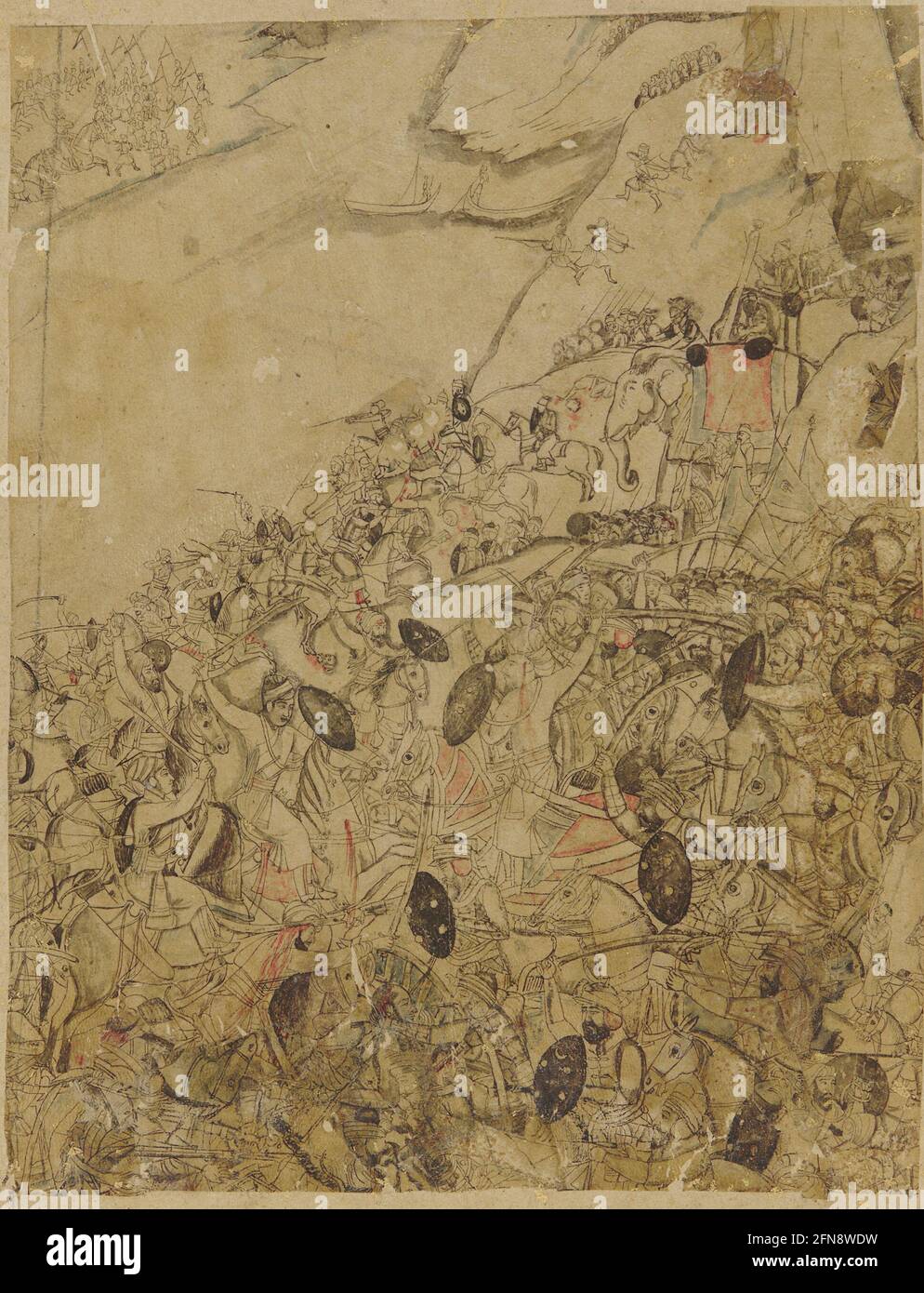 A Battle on the banks of a river, late 17th century Stock Photo - Alamy