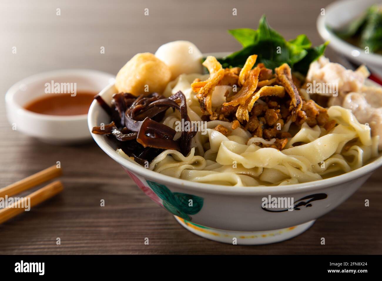 Pan Mee is made with a simple flour-based dough, with anchovy broth ...