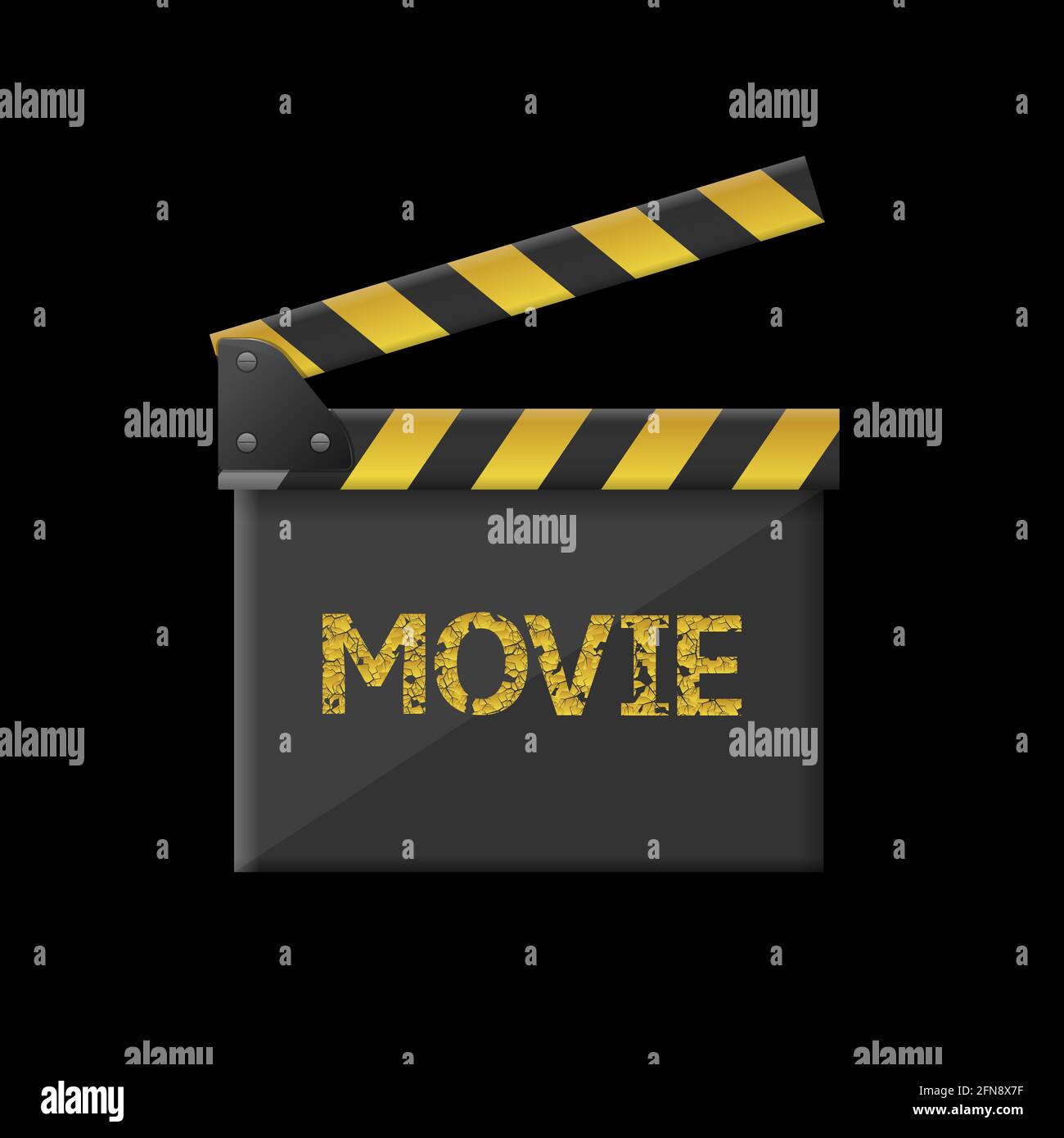 Golden Movie clapper board with play sign Stock Vector Image & Art - Alamy