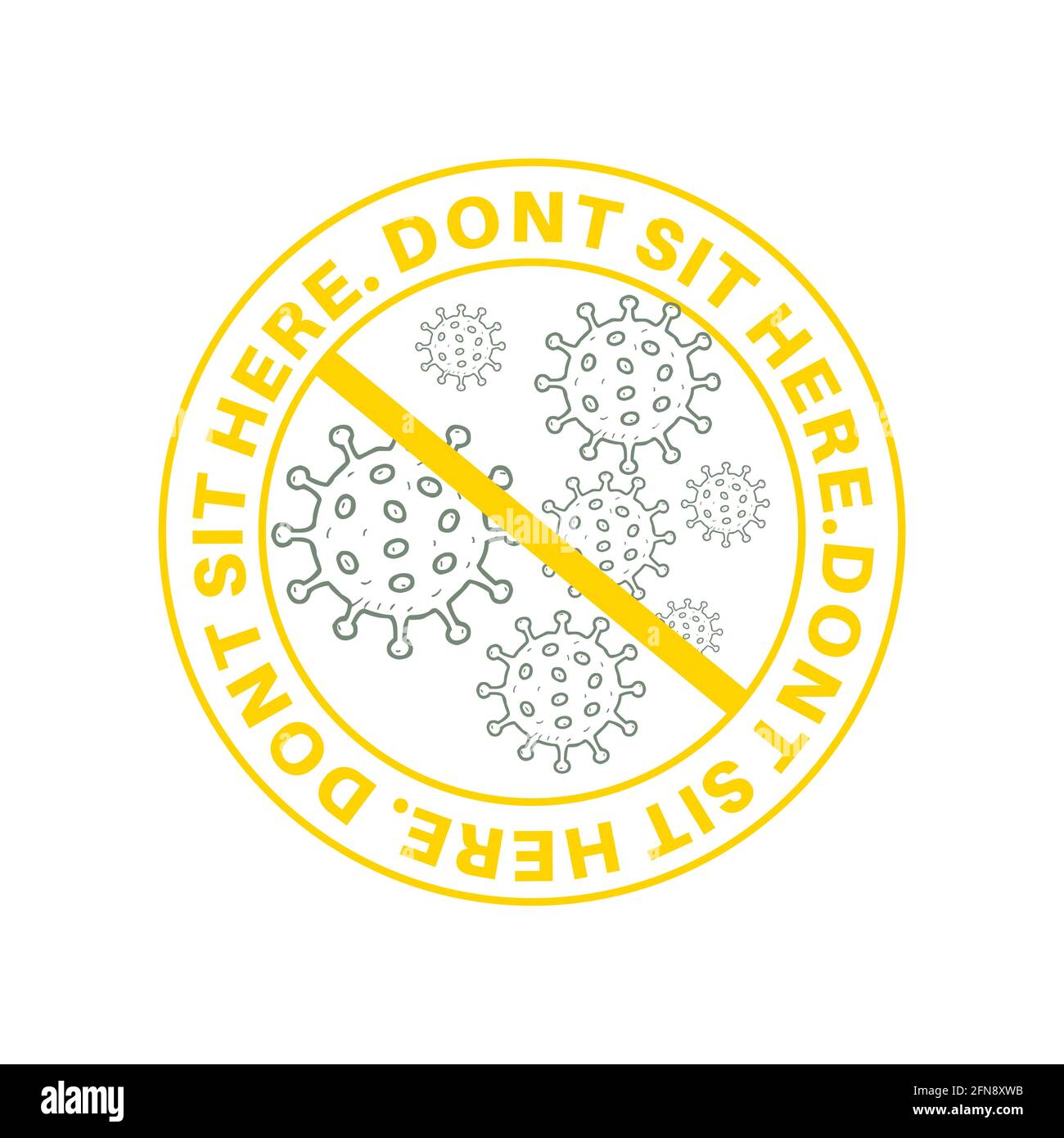 Please do not sit here social distance vector logo and poster Stock ...