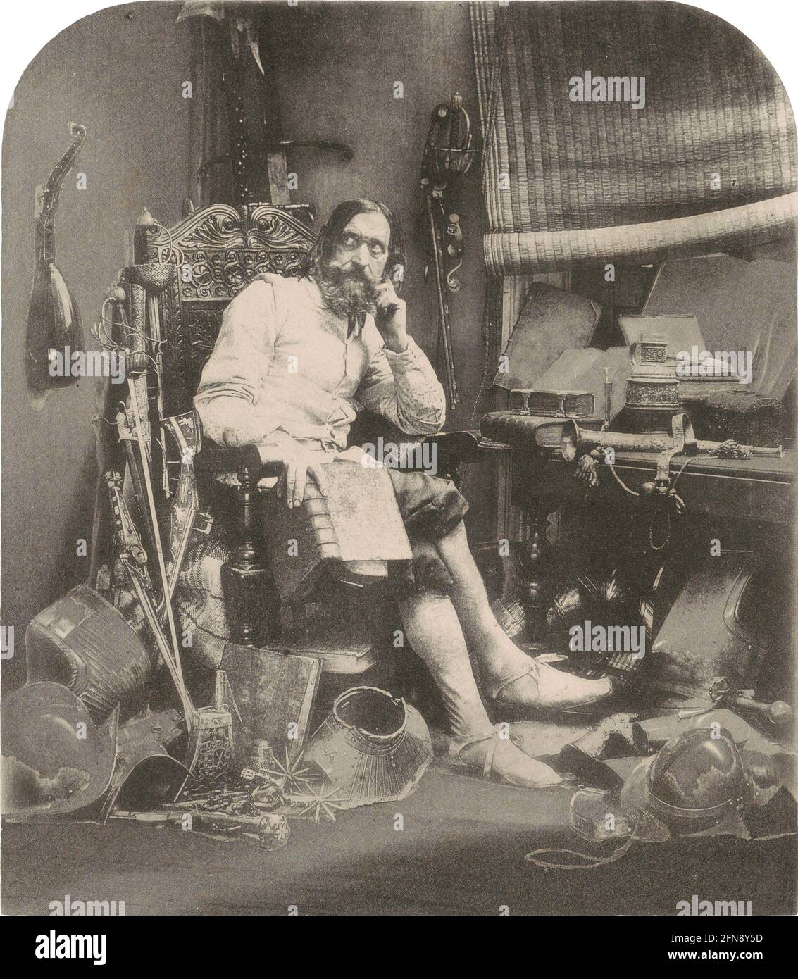 Don Quixote in his Study, 1855, printed 1857 Stock Photo - Alamy