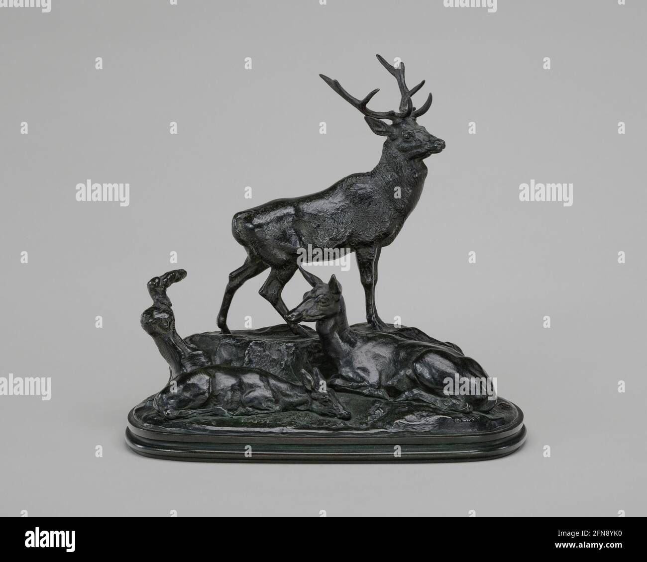 Stag, Doe, and Fawn, model n.d., cast c. 1845/1873 Stock Photo - Alamy
