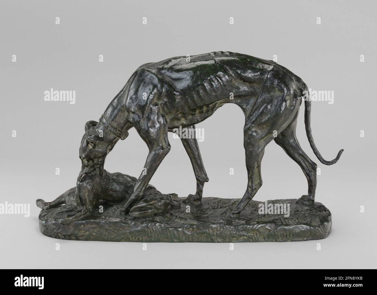 Greyhound Retrieving a Hare, model n.d., cast c. 1870/1873 Stock Photo ...