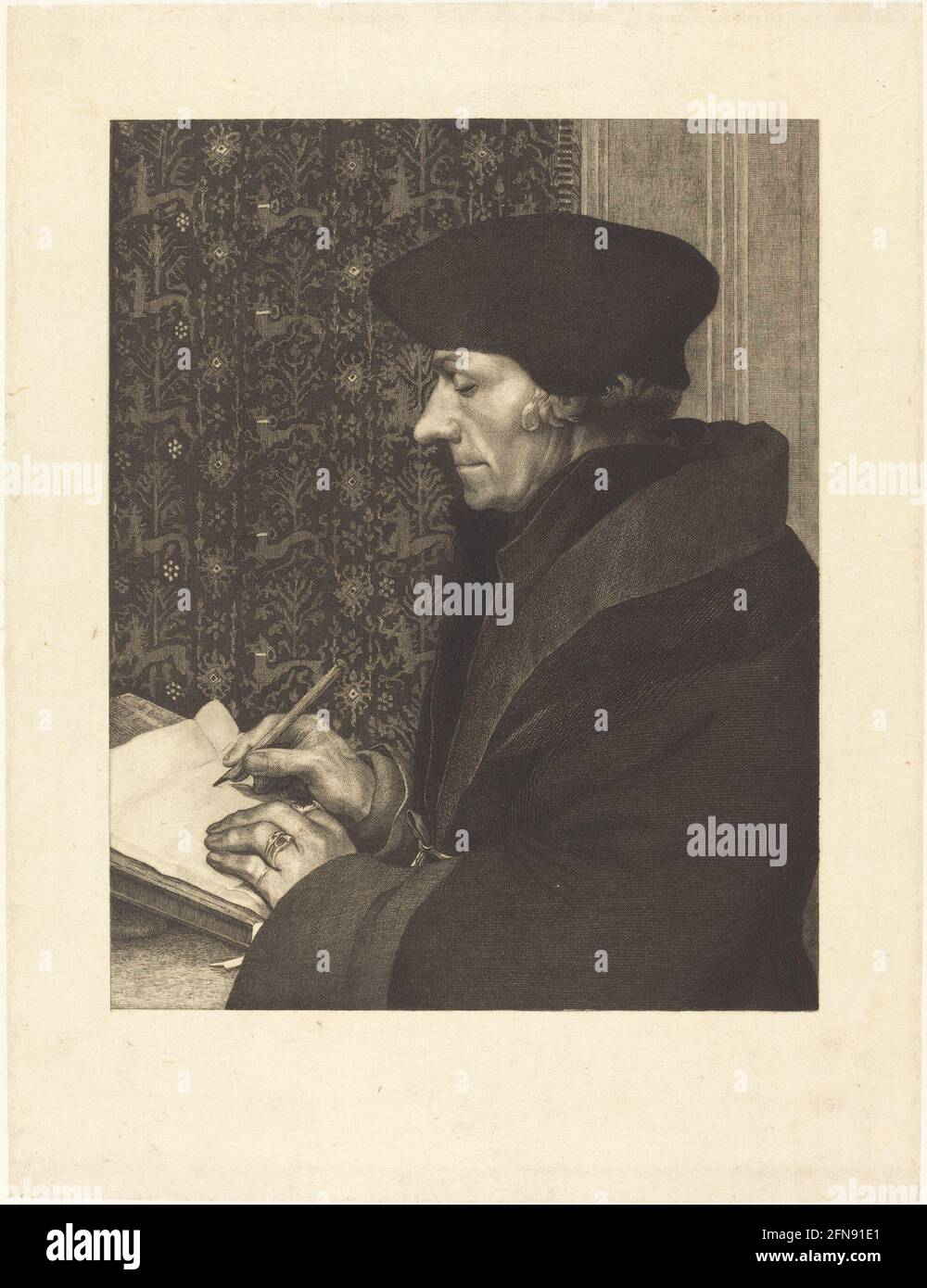 Portrait of the humanist erasmus writing hi-res stock photography and ...