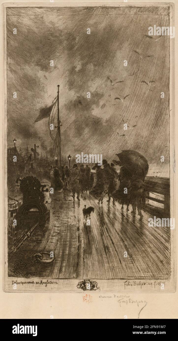 Un Débarquement en Angleterre, (Landing in England) 1879 Stock Photo ...