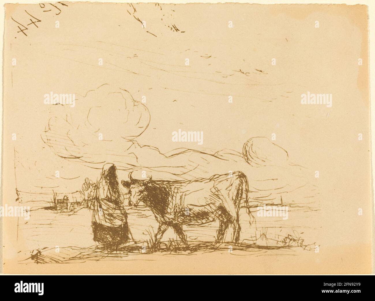 Cow and Its Keeper (La Vache et sa gardienne), 1860 Stock Photo - Alamy