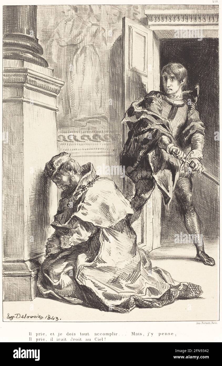 Hamlet is Tempted to Kill the King (Act III, Scene III), 1834/1843 ...
