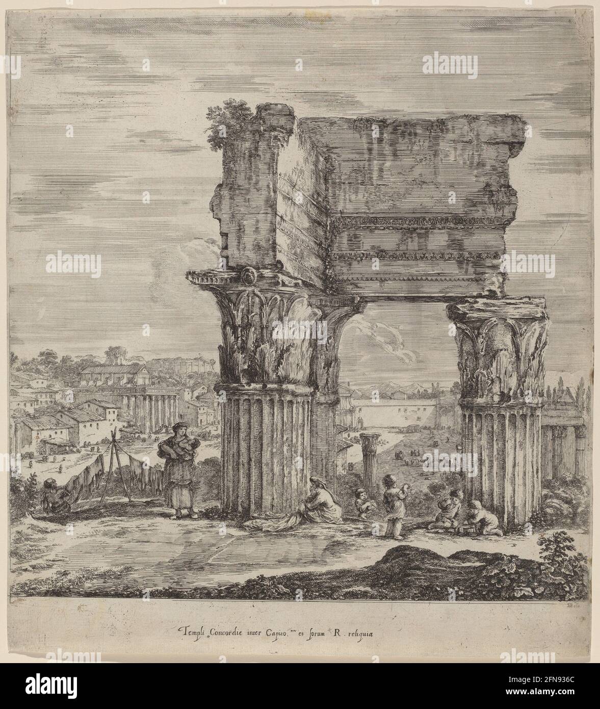 Temple of Concord and Roman Forum, 1656 Stock Photo - Alamy