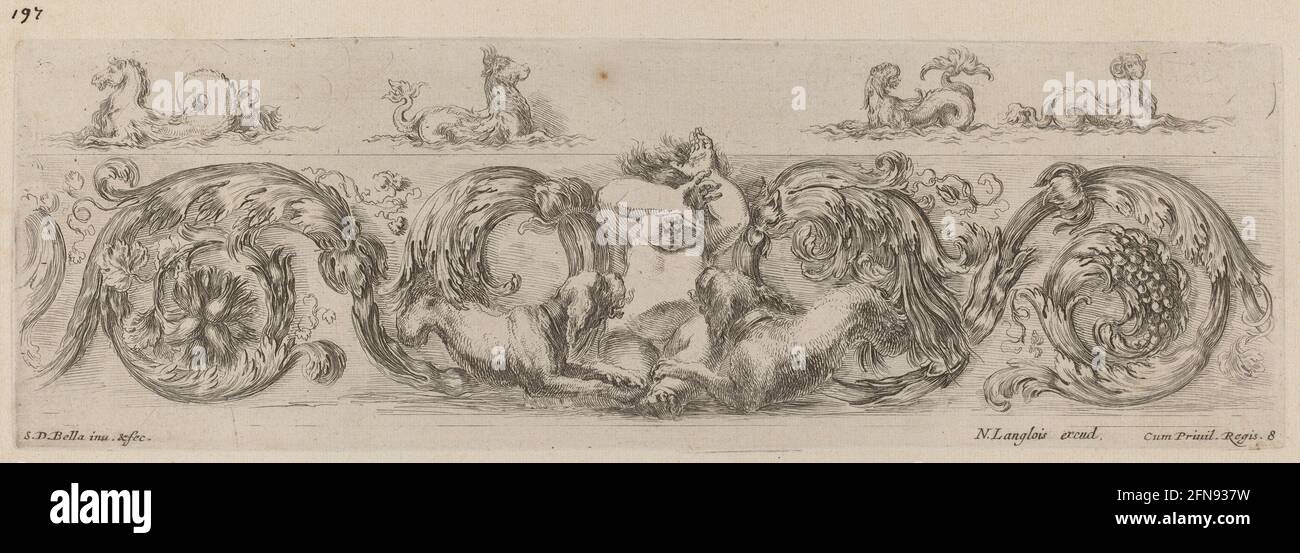 Ornamental Frieze with Marine Creatures, probably 1648 Stock Photo - Alamy