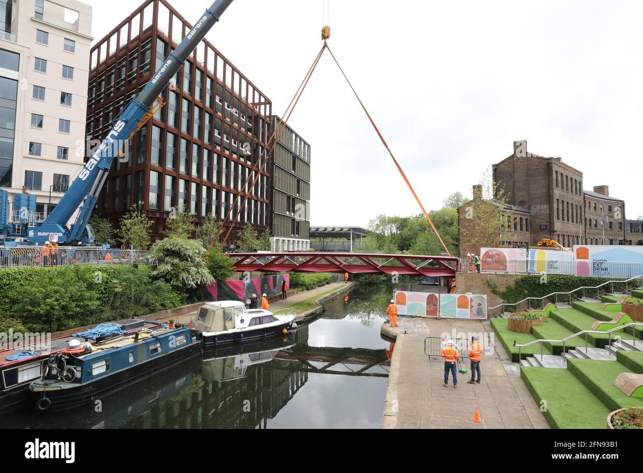 London, UK, May 15th 2021, New footbridge is installed over Regents ...