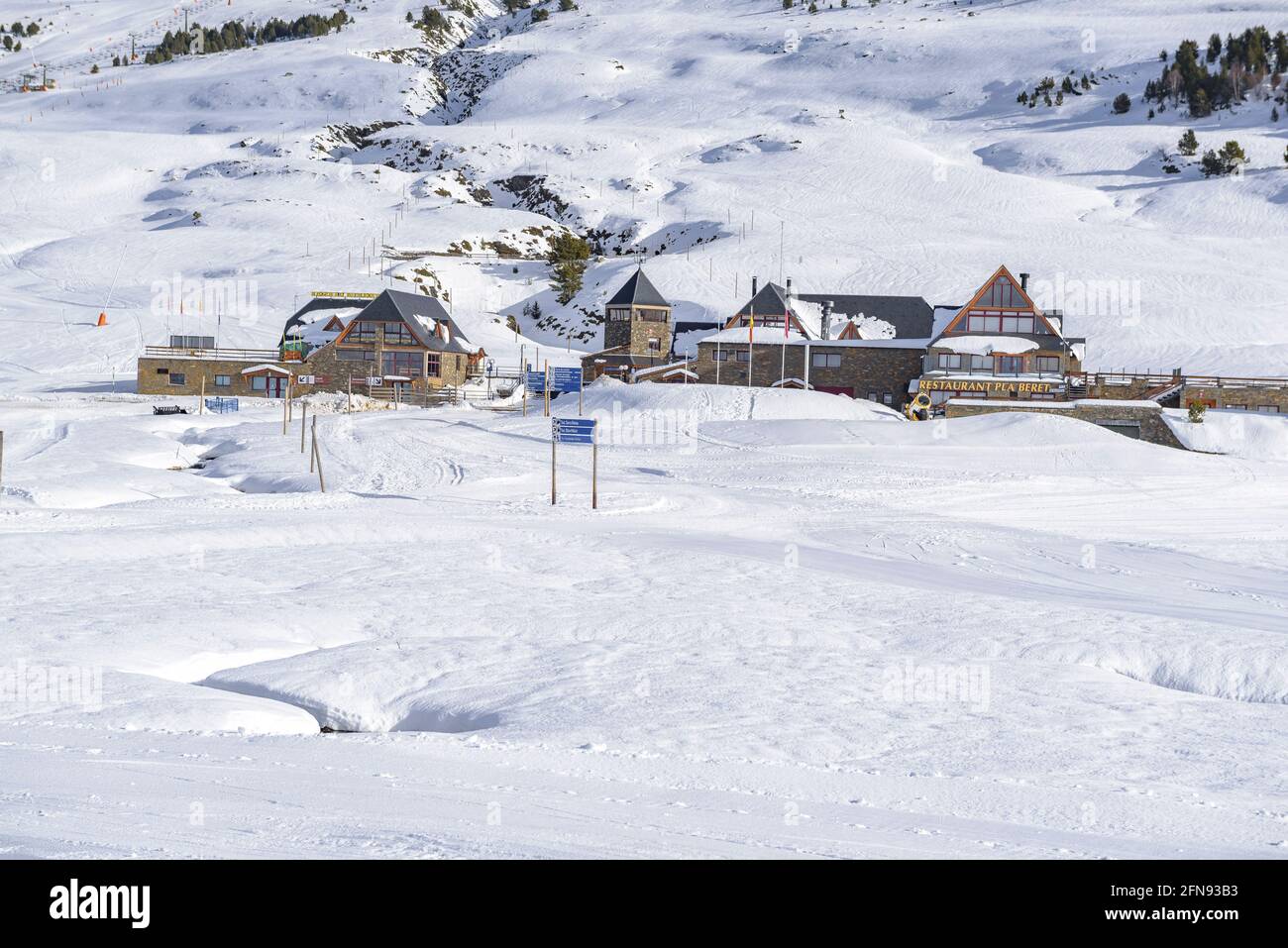 Pla de Beret and Baqueira-Beret ski resort, next to the Noguera ...