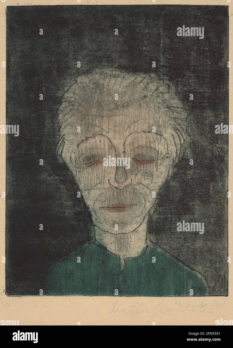 Tired Man (Self-Portrait), 1923 Stock Photo - Alamy