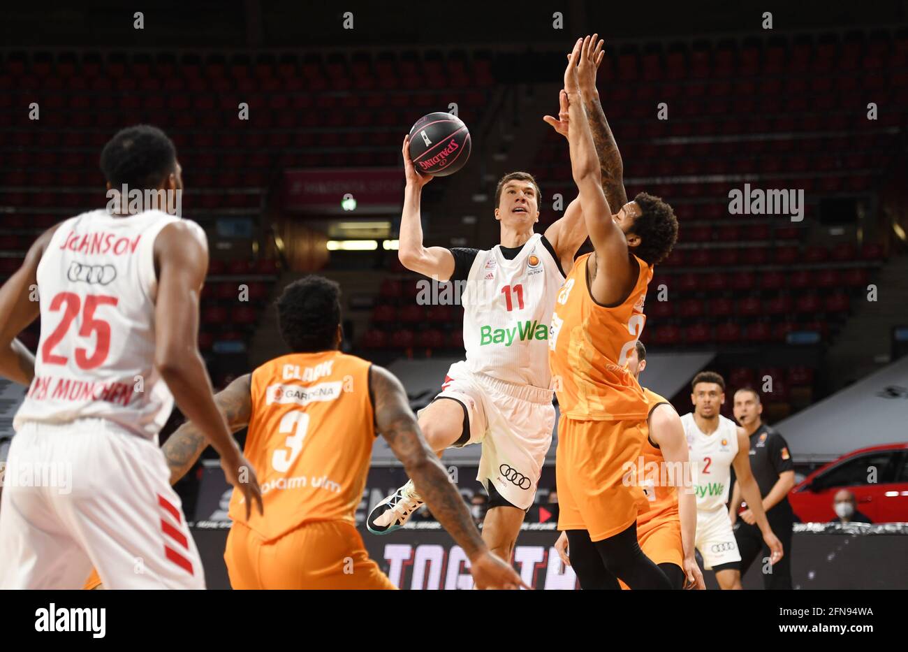 Munich, Germany. 15th May, 2021. Basketball: BBL Cup, ratiopharm Ulm ...