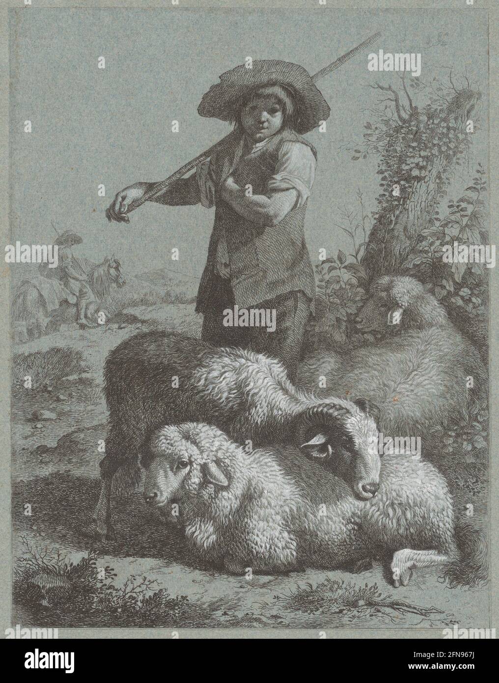 Shepherd Boy with Sheep, 1764 Stock Photo - Alamy