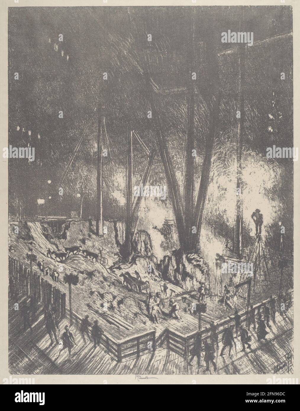 The Foundations, Building a Skyscraper, 1910 Stock Photo - Alamy