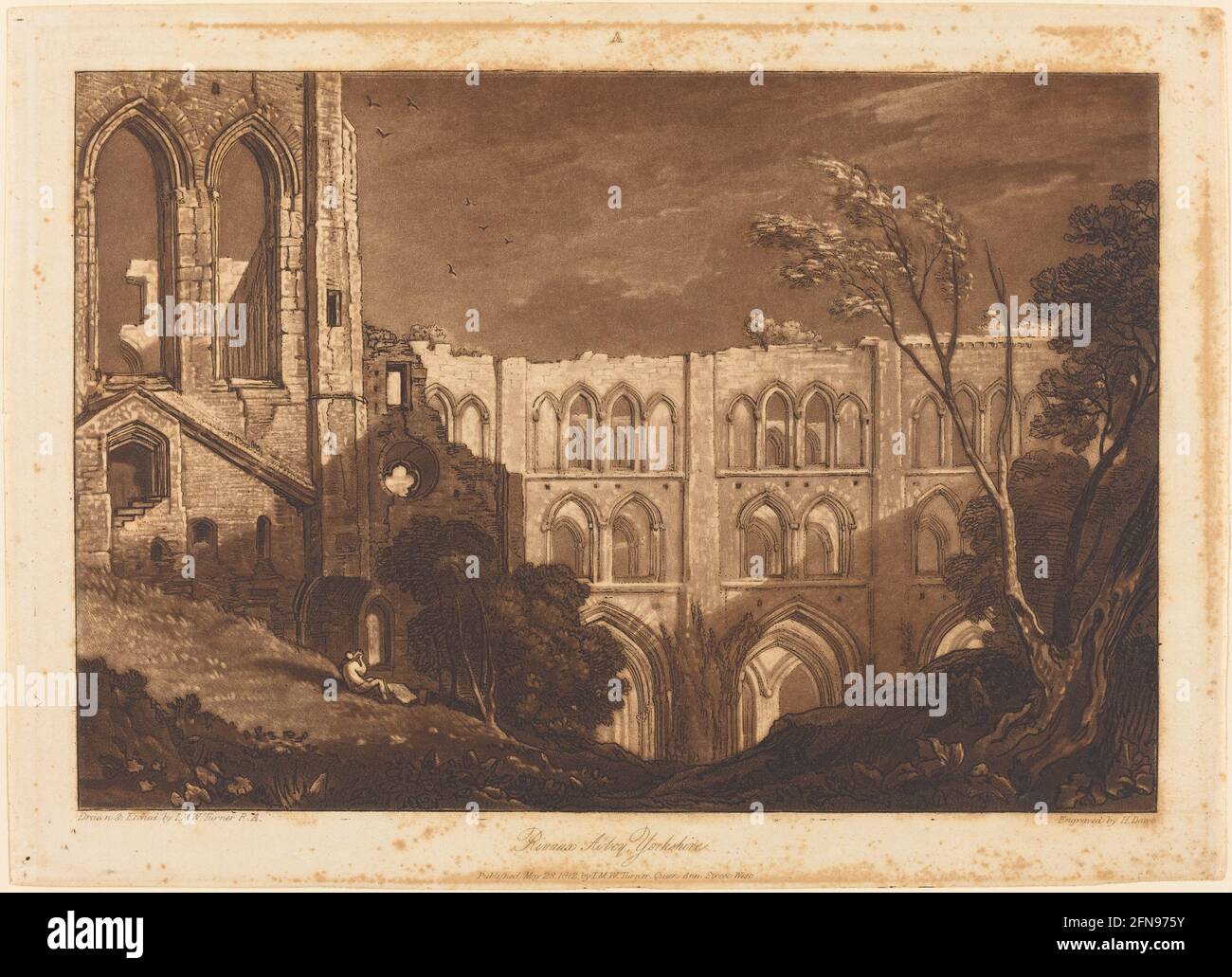 Rivaux Abbey, published 1812 Stock Photo - Alamy