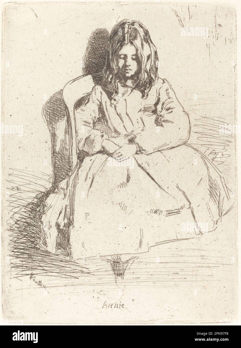 Annie Seated, 1858 Stock Photo - Alamy