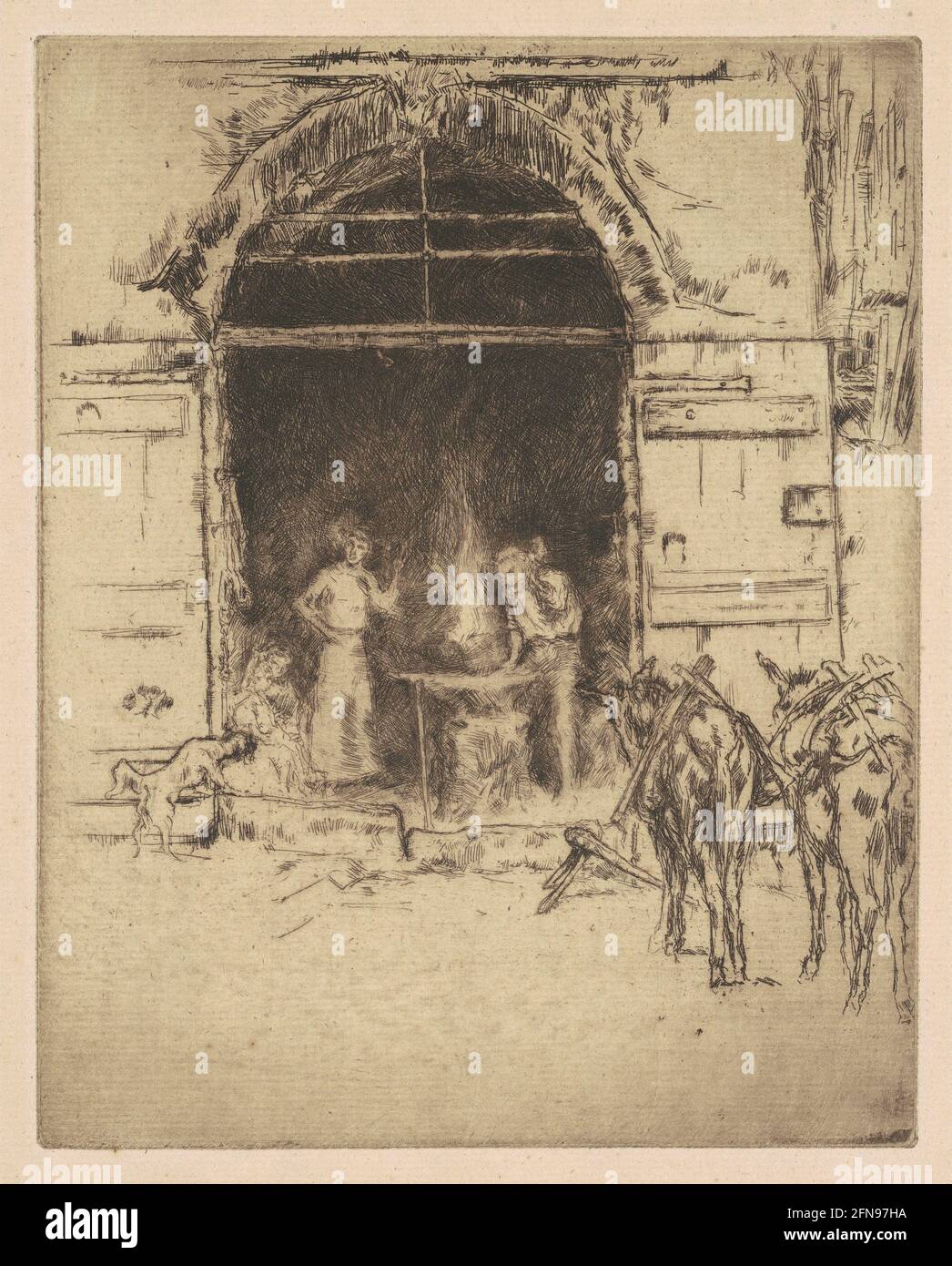 Flaming Forge, 1901 Stock Photo - Alamy