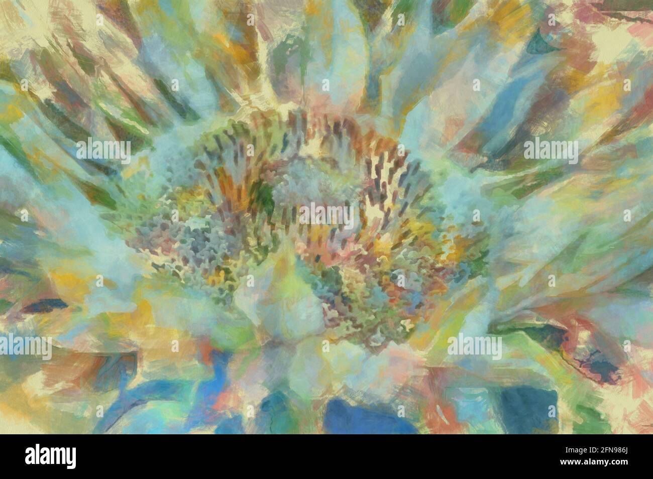 Drawing of a flower with abstract colors Stock Photo - Alamy