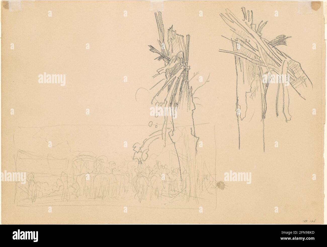 Broken tree, pencil drawing hi-res stock photography and images - Alamy