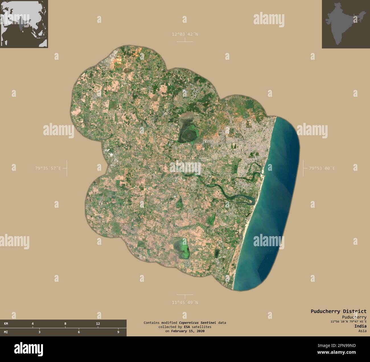 Puducherry india asia map hi-res stock photography and images - Alamy