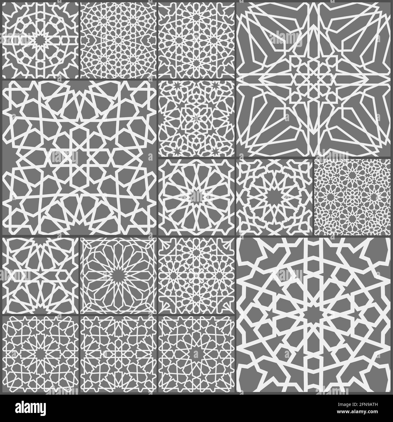 Islamic ornament vector set. Arabic ramadan pattern tile patchwork ...