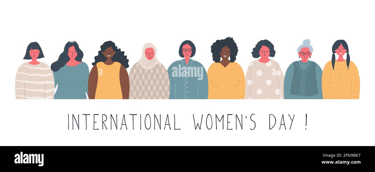 International Women's Day concept. Women's community. There are women ...