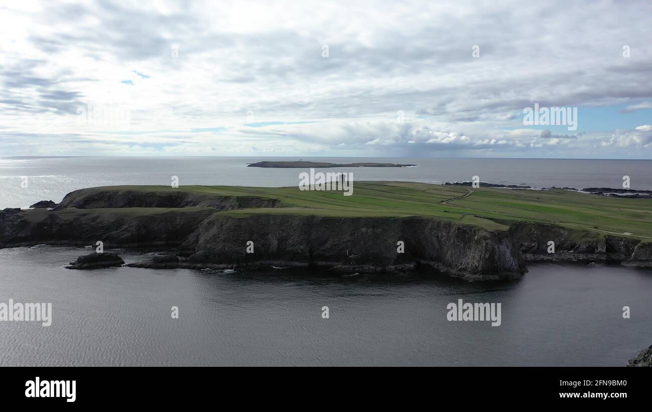 Aerial view of the beautiful coast at Malin Beg in County Donegal ...