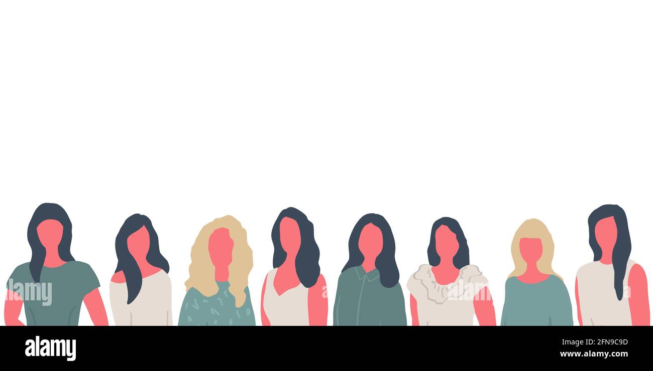 Women's community. Female solidarity. People icons. Can be used as ...