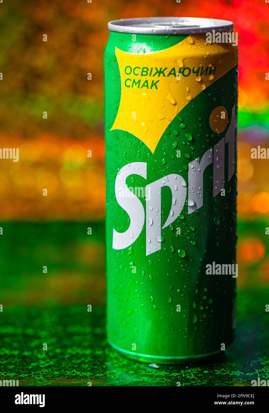 Georgia, U.S.A. - May 15, 2021: Can of lemon and lime-flavored soft ...