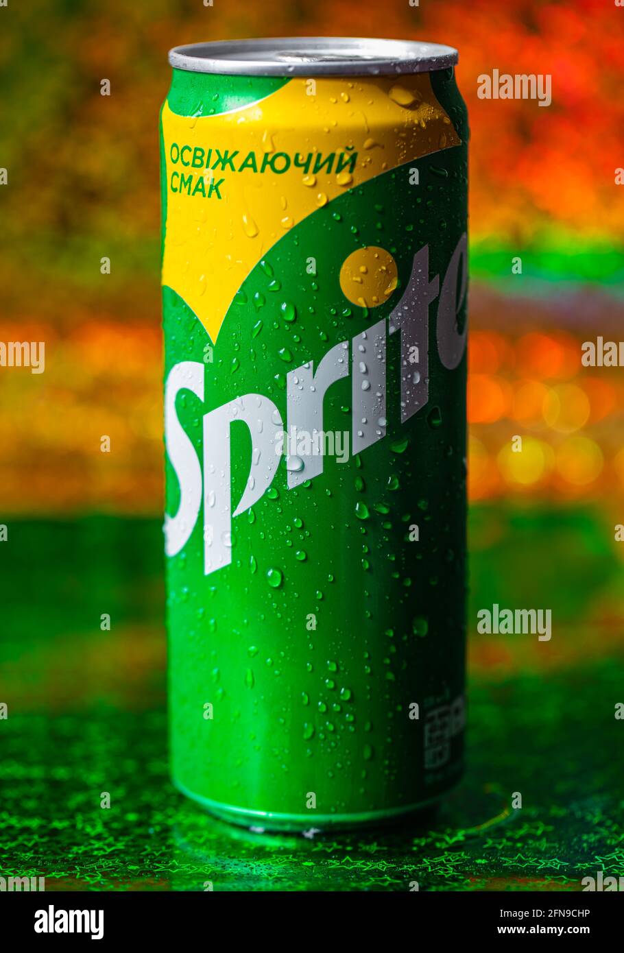 Georgia, U.S.A. - May 15, 2021: Can of lemon and lime-flavored soft ...